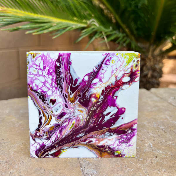 Magenta & Pink Acrylic Pour Triptych – Keri Robinson Art